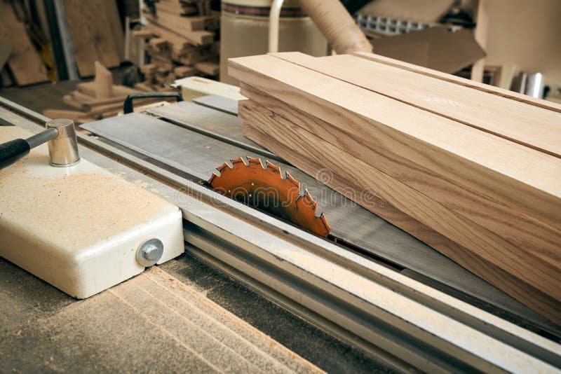 Circular Electric Saw and Finished Boards Stock Image - Image of blade ...