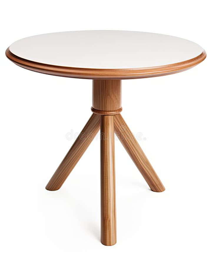 Circular Elegance: Round Table Isolated on White Background Stock Illustration - Illustration of ...