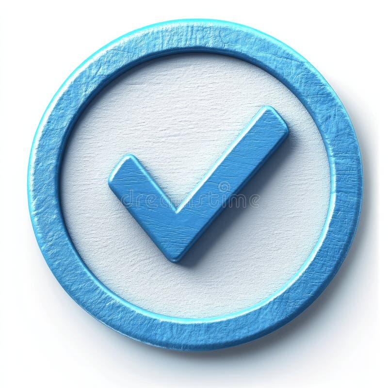 A Circular Emblem with a Blue Check Mark Symbol Stock Image - Image of ...