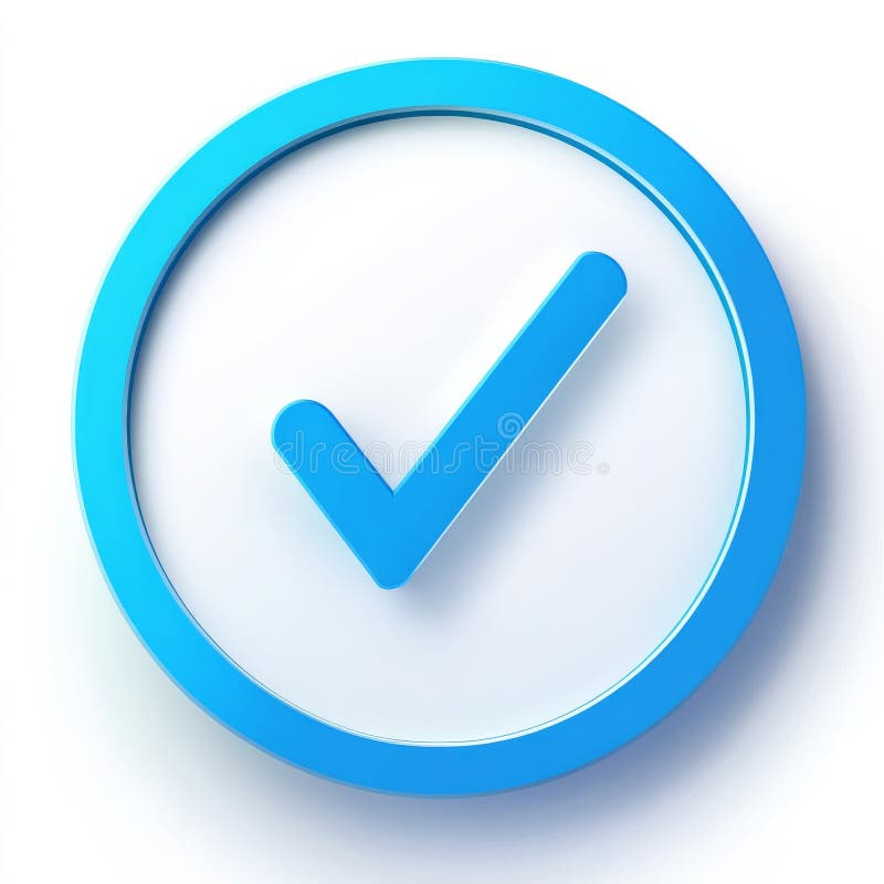 A Circular Emblem with a Blue Check Mark Symbol Stock Image - Image of ...