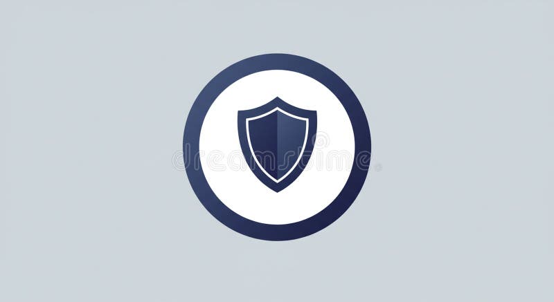 A Circular Emblem Features a Dark Blue Shield Icon in the Center ...