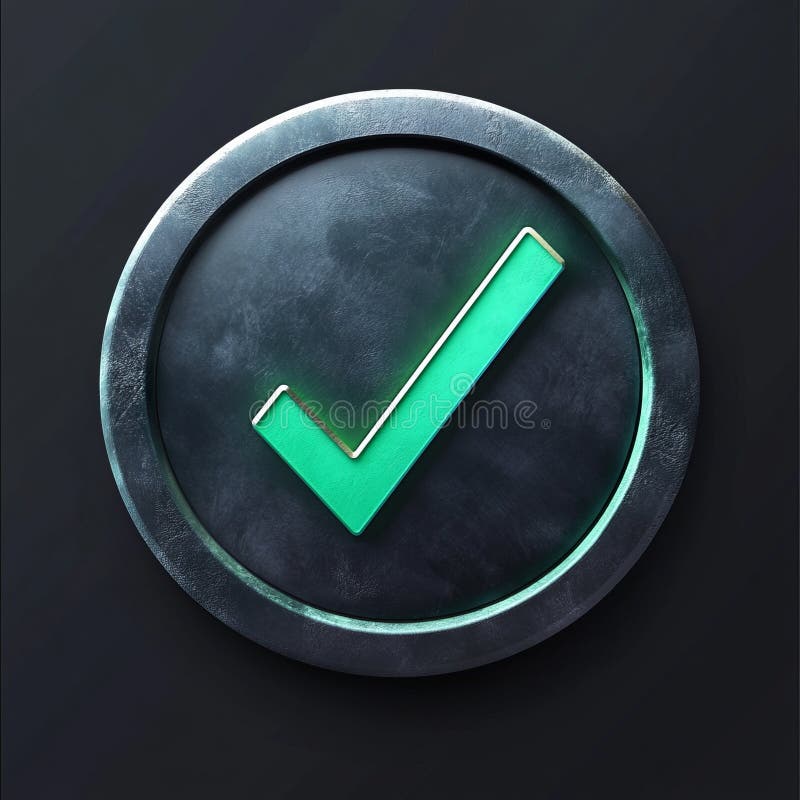 A Circular Emblem with a Blue Check Mark Symbol Stock Image - Image of ...