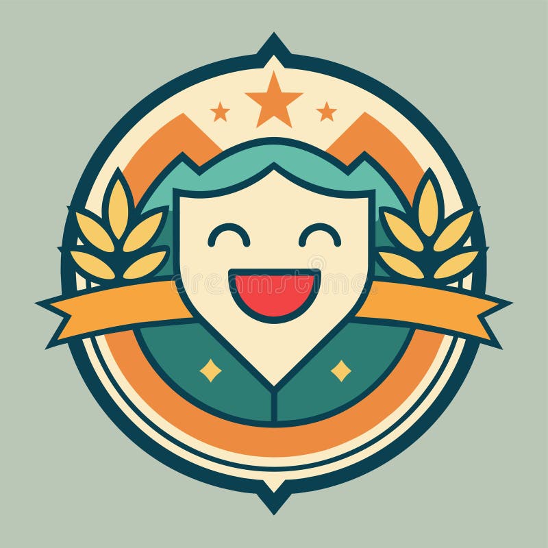 A Circular Emblem with a Smiling Shield Surrounded by Wheat and ...