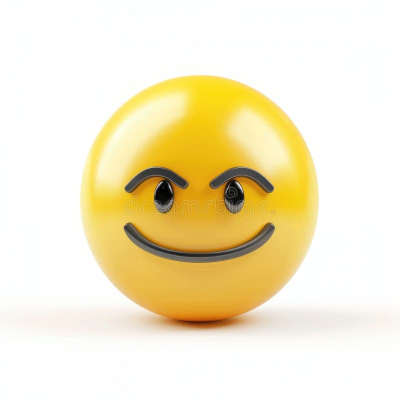 Suspicious Smiley Face Emoji, 3D Render Stock Illustration ...