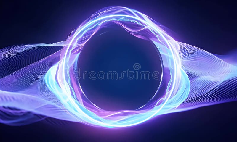 Circular Energy Frame Radiating Soft Blue and Purple Light, with ...