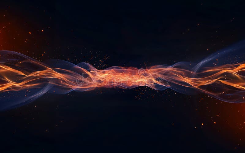 Circular Energy Swirl with Glowing Particles Stock Image - Image of ...