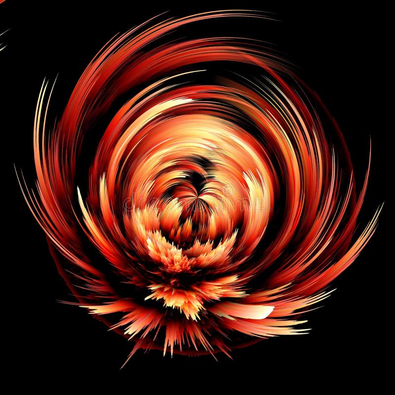 Circular Exploding Glowing Fireworks on a Black Background Stock ...