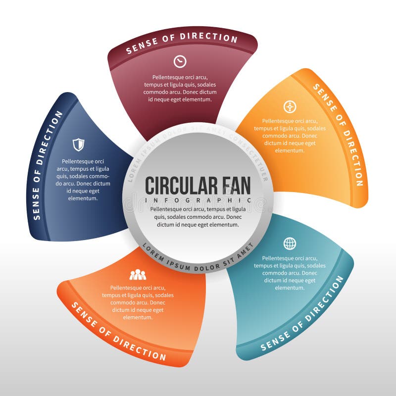 Circular Fan Infographic stock vector. Illustration of chart - 86679867