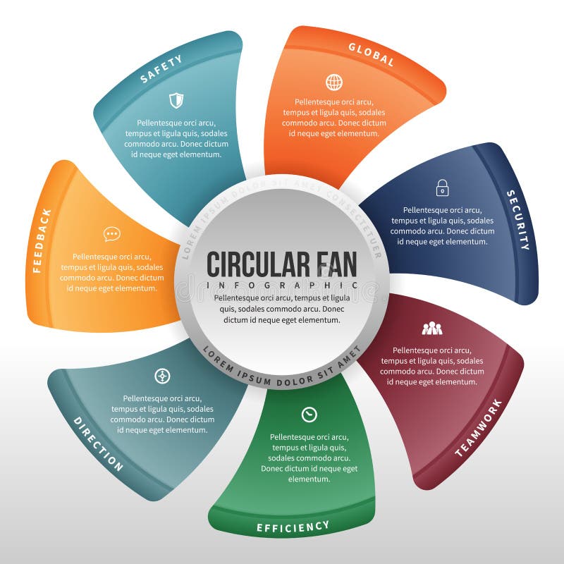 Circular Fan Infographic stock vector. Illustration of chart - 86679867