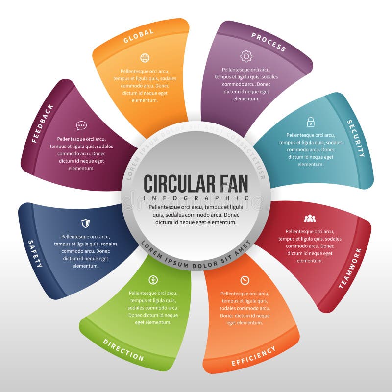 Circular Fan Infographic stock vector. Illustration of concept - 86680019