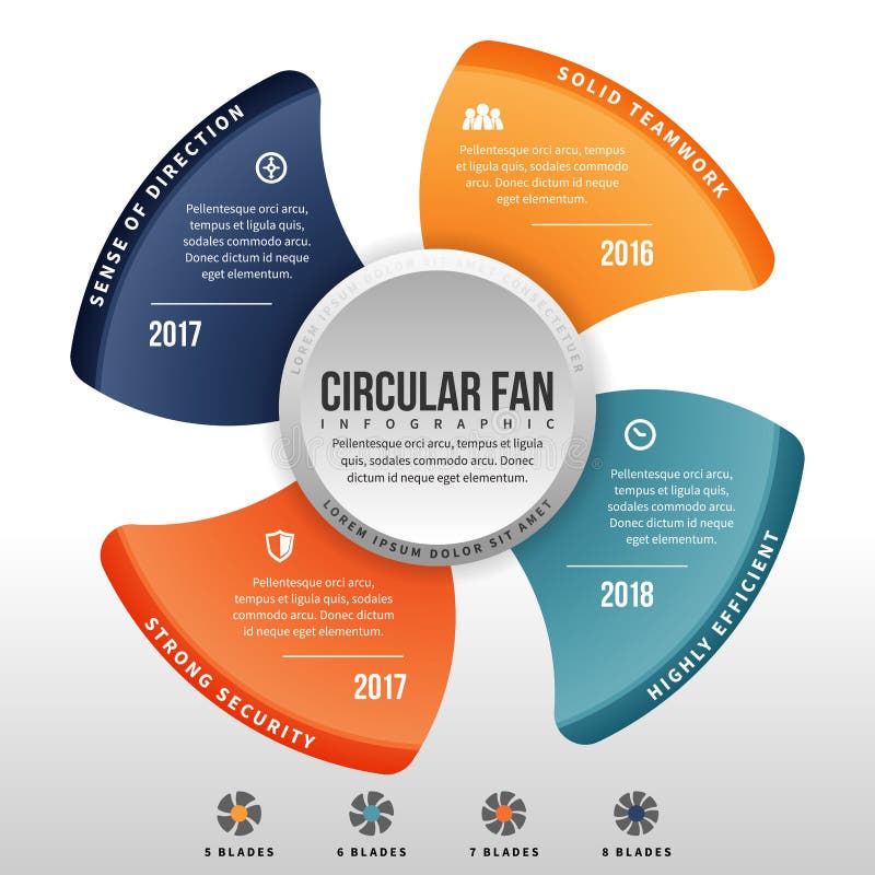 Circular Fan Infographic stock vector. Illustration of concept - 86680019