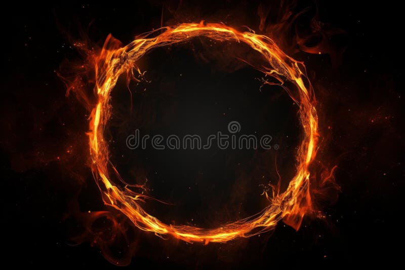 Circular Fire Circle Frame Ring. Generate Ai Stock Illustration ...