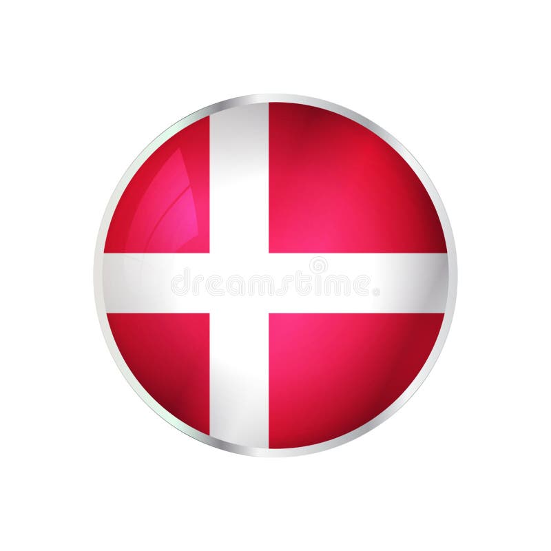 Round National Flag Pin of Denmark Stock Image - Illustration of button ...