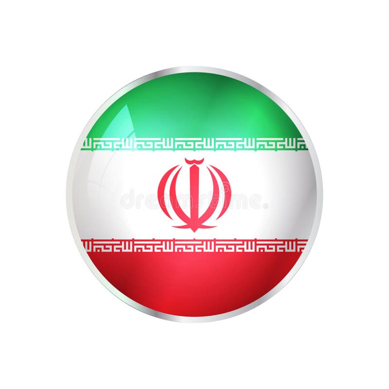 Round National Flag Pin of Iran Stock Photo - Illustration of circular ...