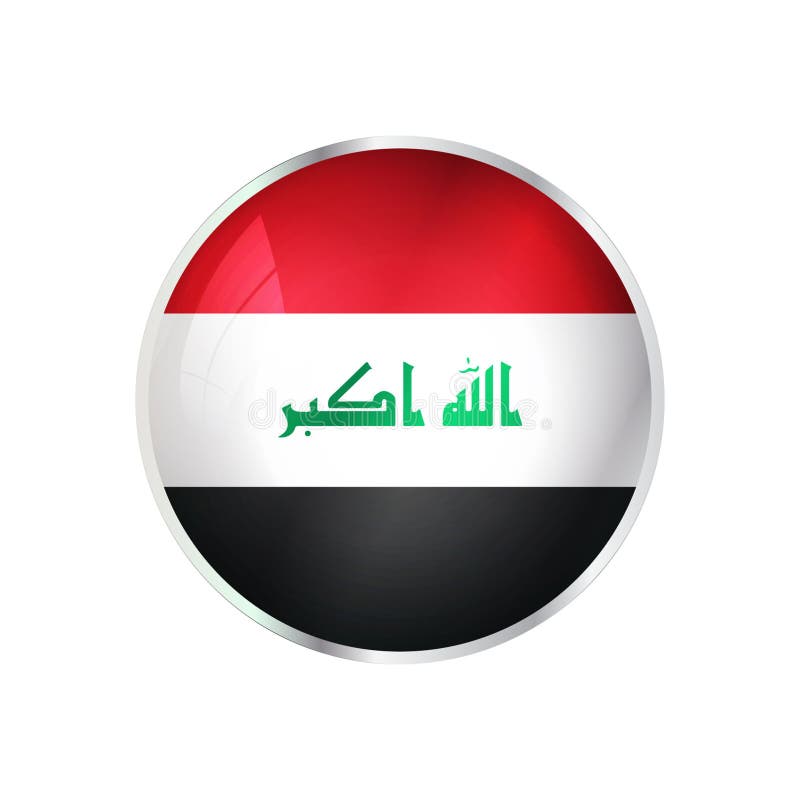 Round National Flag Pin of Iraq Stock Image - Illustration of circle ...
