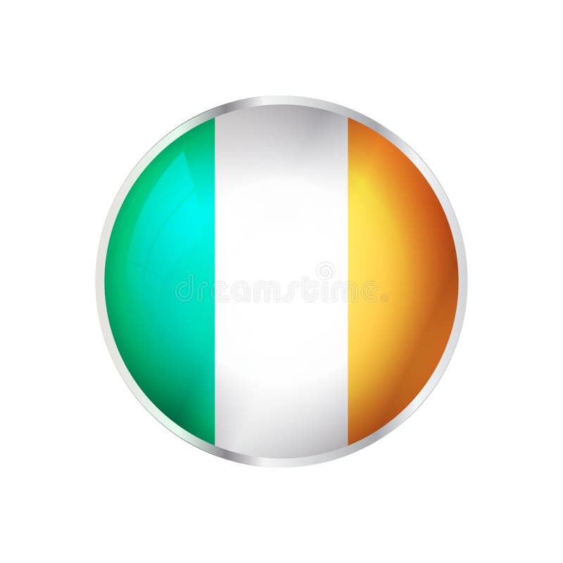 Round National Flag Pin of Ireland Stock Image - Illustration of ...