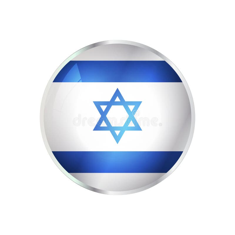 Round National Flag Pin of Israel Stock Photo - Illustration of button ...
