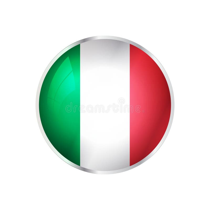 Round National Flag Pin of Italy Stock Image - Illustration of glossy ...