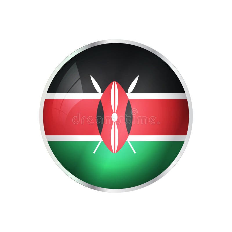 Round National Flag Pin of Kenya Stock Photo - Illustration of kenya ...