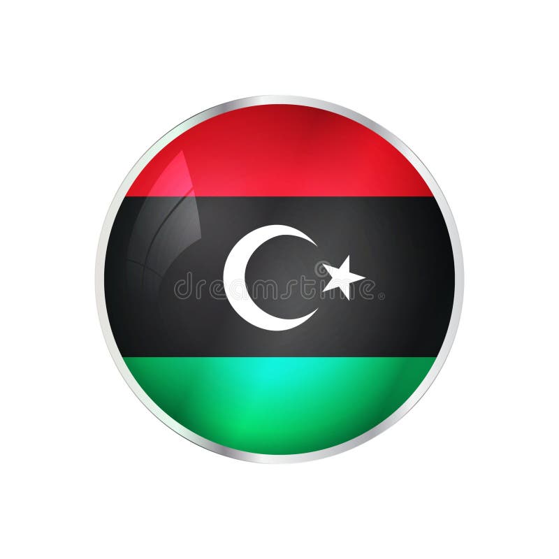 Round National Flag Pin of Libya Stock Illustration - Illustration of ...