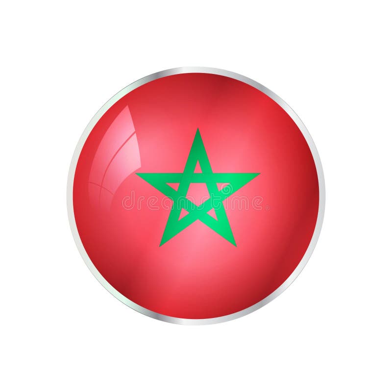 Round National Flag Pin of Morocco Stock Photo - Illustration of ...