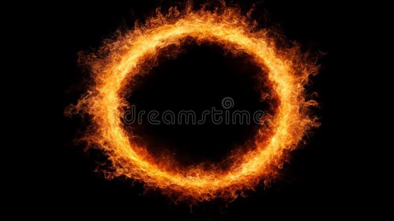 Circular Flame Frame Glowing with Textured Edges, Casting Subtle ...