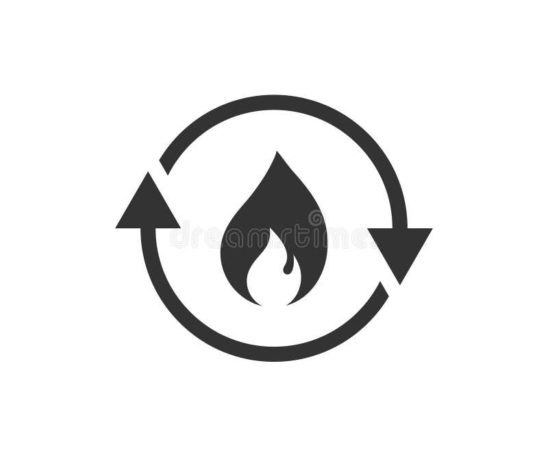 Circular Flame Icon. Refresh Gas Vector Stock Vector - Illustration of ...