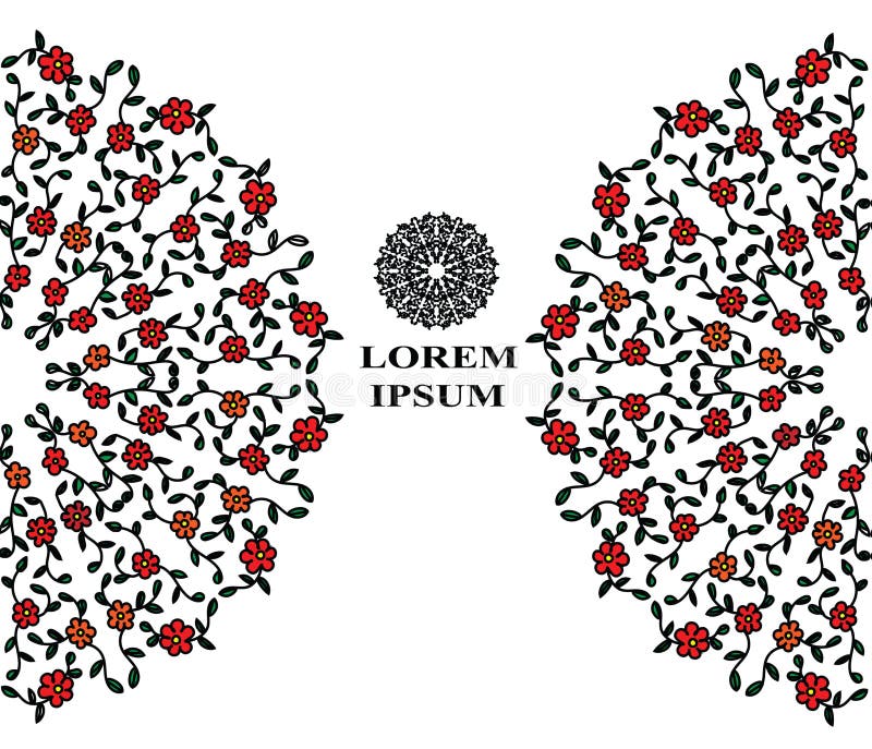 Circular Floral Abstract Picture Color with Space for Text Stock Vector ...