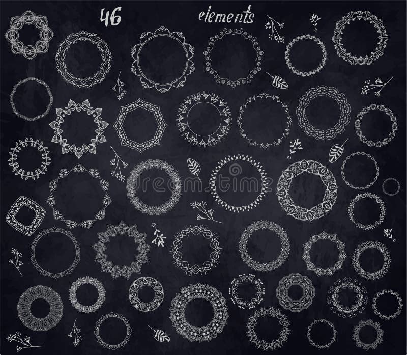 Circular floral designs stock illustration. Illustration of intricate ...