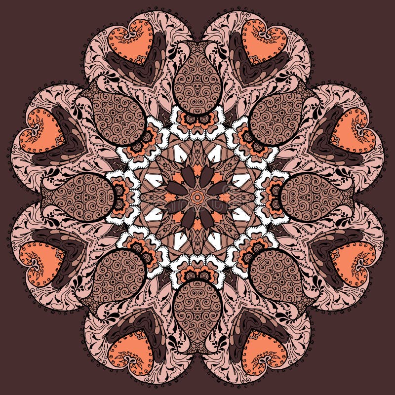 Circular Floral Ornament stock vector. Illustration of snowflake - 49761774