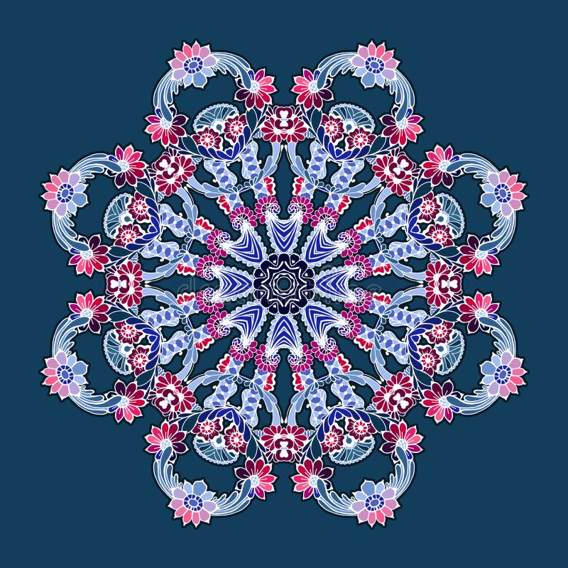 Circular Floral Ornament stock vector. Illustration of culture - 56064102