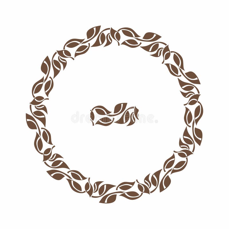 Circular Floral Vine Frame Design Stock Illustration - Illustration of ...