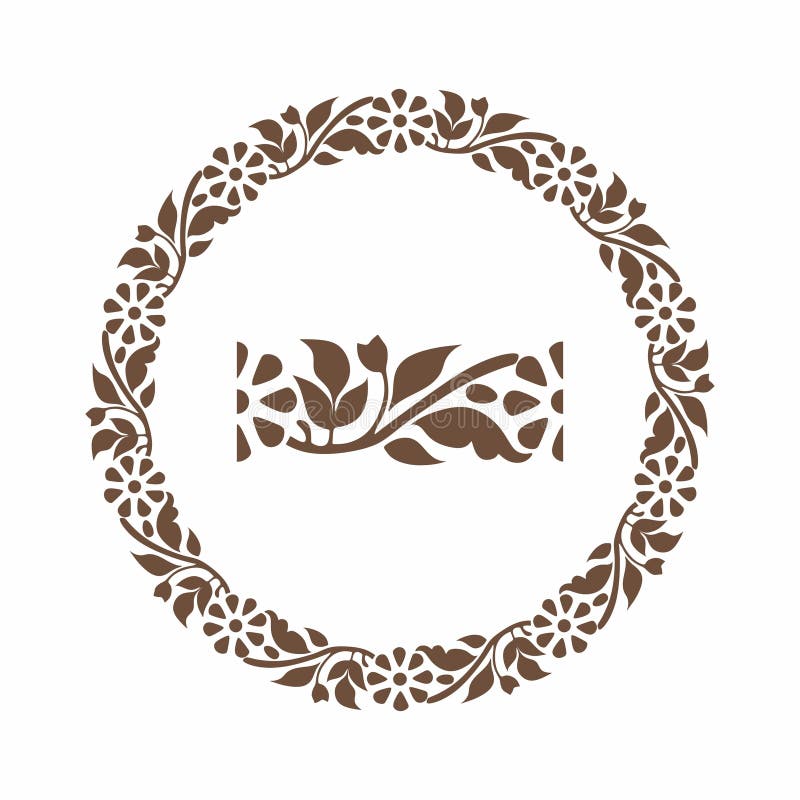 Circular Floral Vine Frame Design Stock Illustration - Illustration of ...