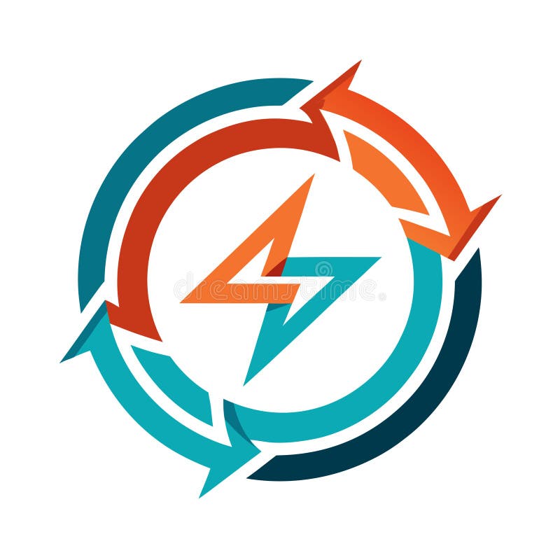 Circular Flow of Energy with Arrows and Lightning Bolt Concept Stock ...