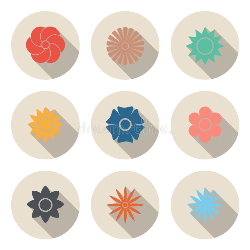 Circular Flower Icon for Design and Creative Work and Decor in W Stock ...