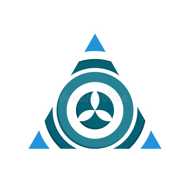 Circular Flower Inside Triangle Symbol Logo Design Stock Vector ...