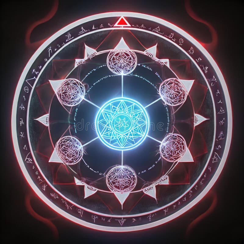 Circular Flower of Life Symbol on Pure Black Background Stock ...