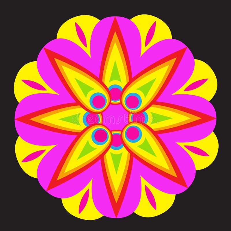 Circular Flower Vector Illustration for Your Design Stock Vector ...