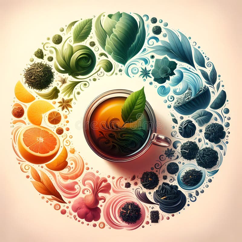 Circular Fluid Motion with Colorful Orbital Tea Pattern Design Stock ...