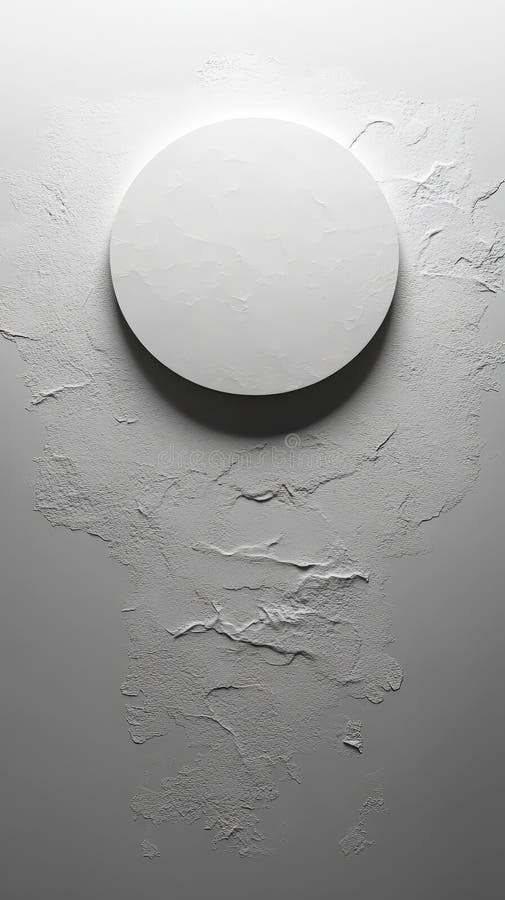 Circular Form on Textured Wall with Abstract Plaster Pattern Stock ...