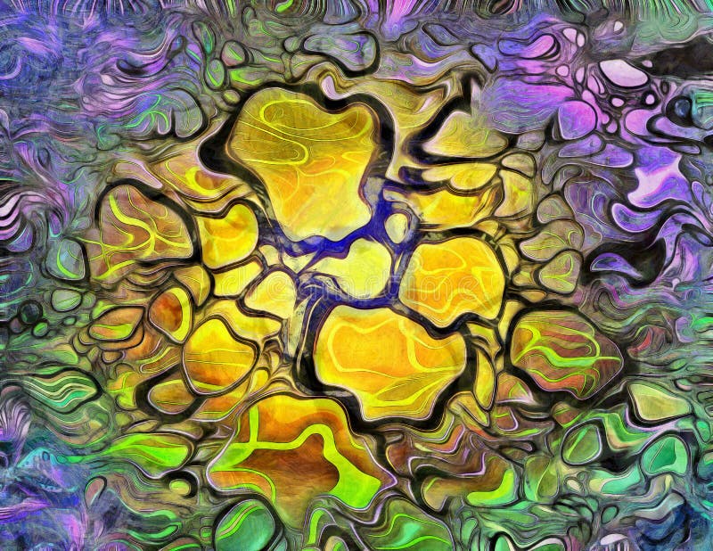 Circular Forms and Color Abstract Stock Illustration - Illustration of ...