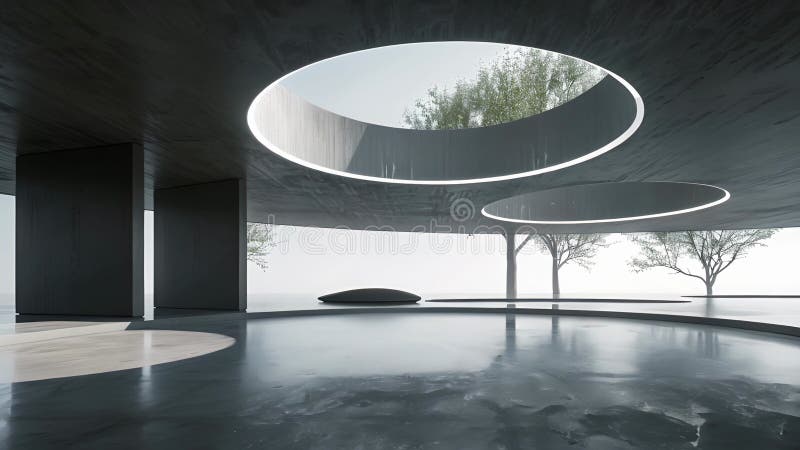 Circular Forms Suspended in a Tranquil Void Stock Footage - Video of ...