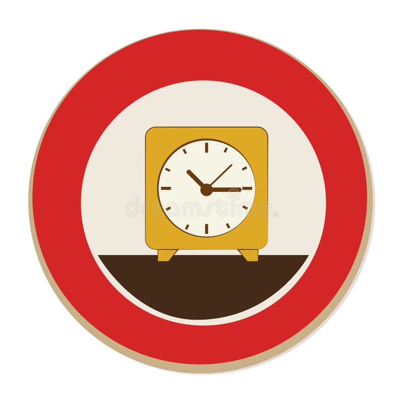 Circular Frame with Alarm Clock Stock Vector - Illustration of clock ...