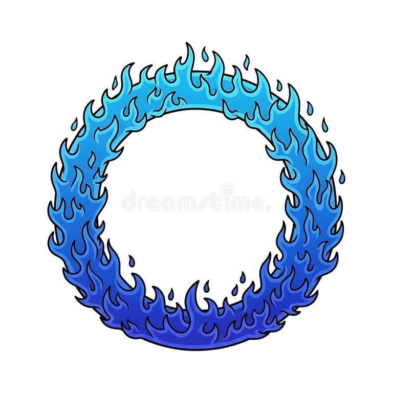 Cartoon Blue Fire Ring Border Frame Stock Illustrations – 45 Cartoon ...