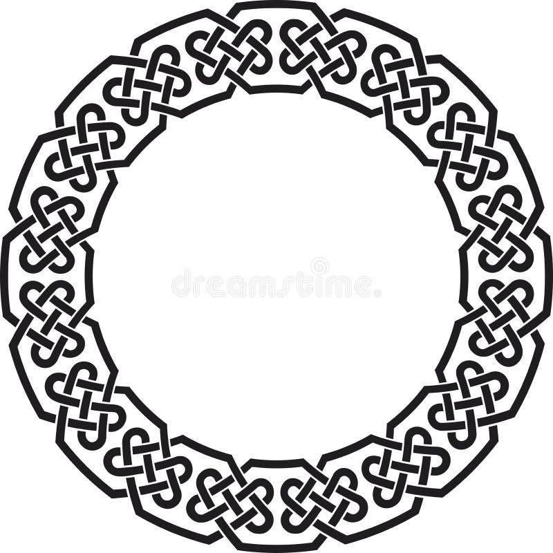 Circular Frame with Celtic Knots, Black Stock Image - Illustration of ...