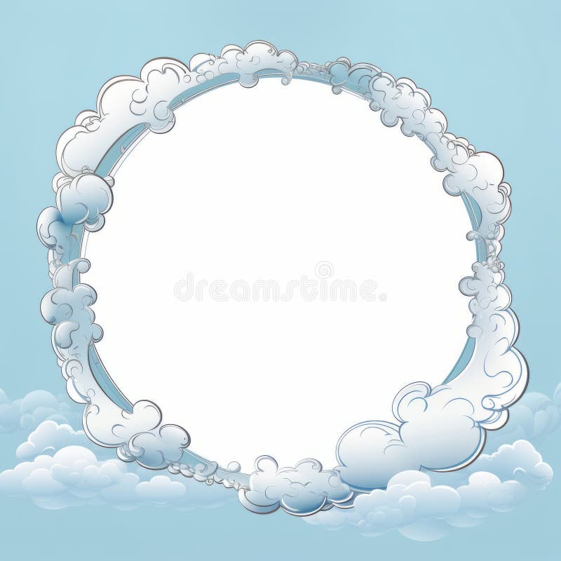 A Circular Frame with Clouds in the Sky Stock Illustration ...