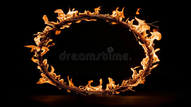Circular Frame Created by Burning Flames in a Circular Pattern ...