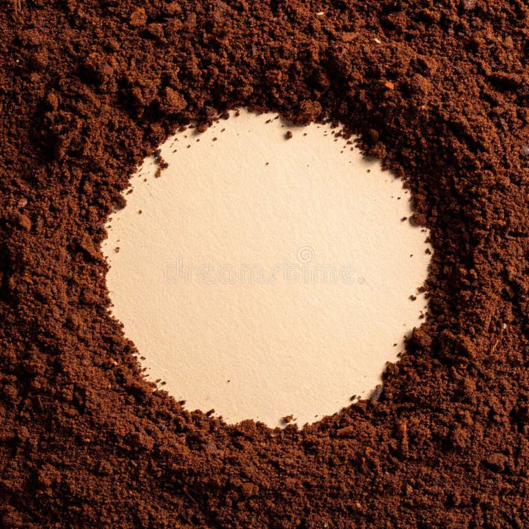Circular Frame of Dark Brown Coffee Grounds with Beige Center Stock ...
