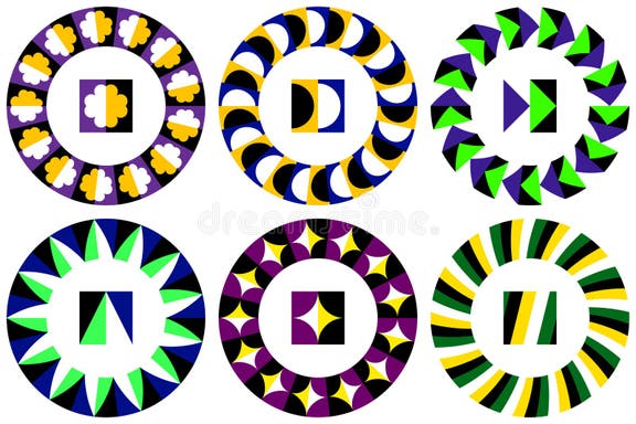 Circular Frame Designs with Vibrant Optical Illusions that Simulate ...