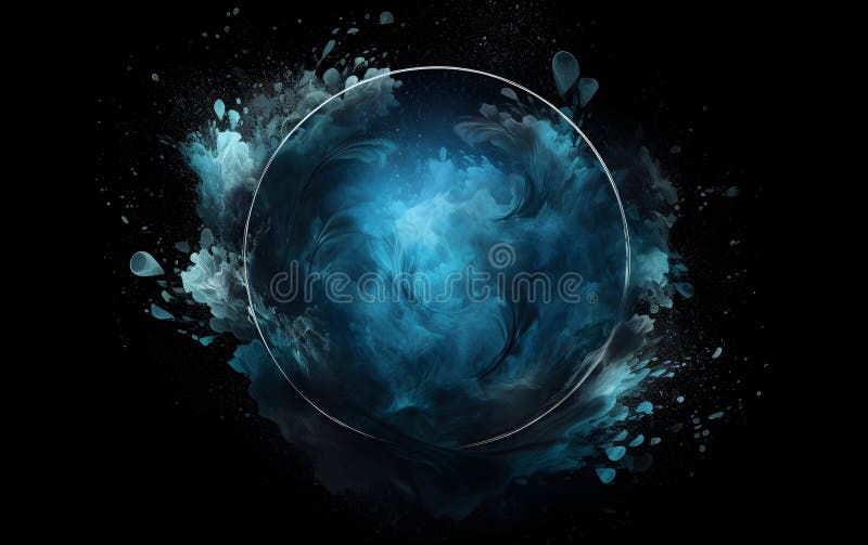 Circular Frame of Fluid Splashes, Generative AI Stock Illustration ...